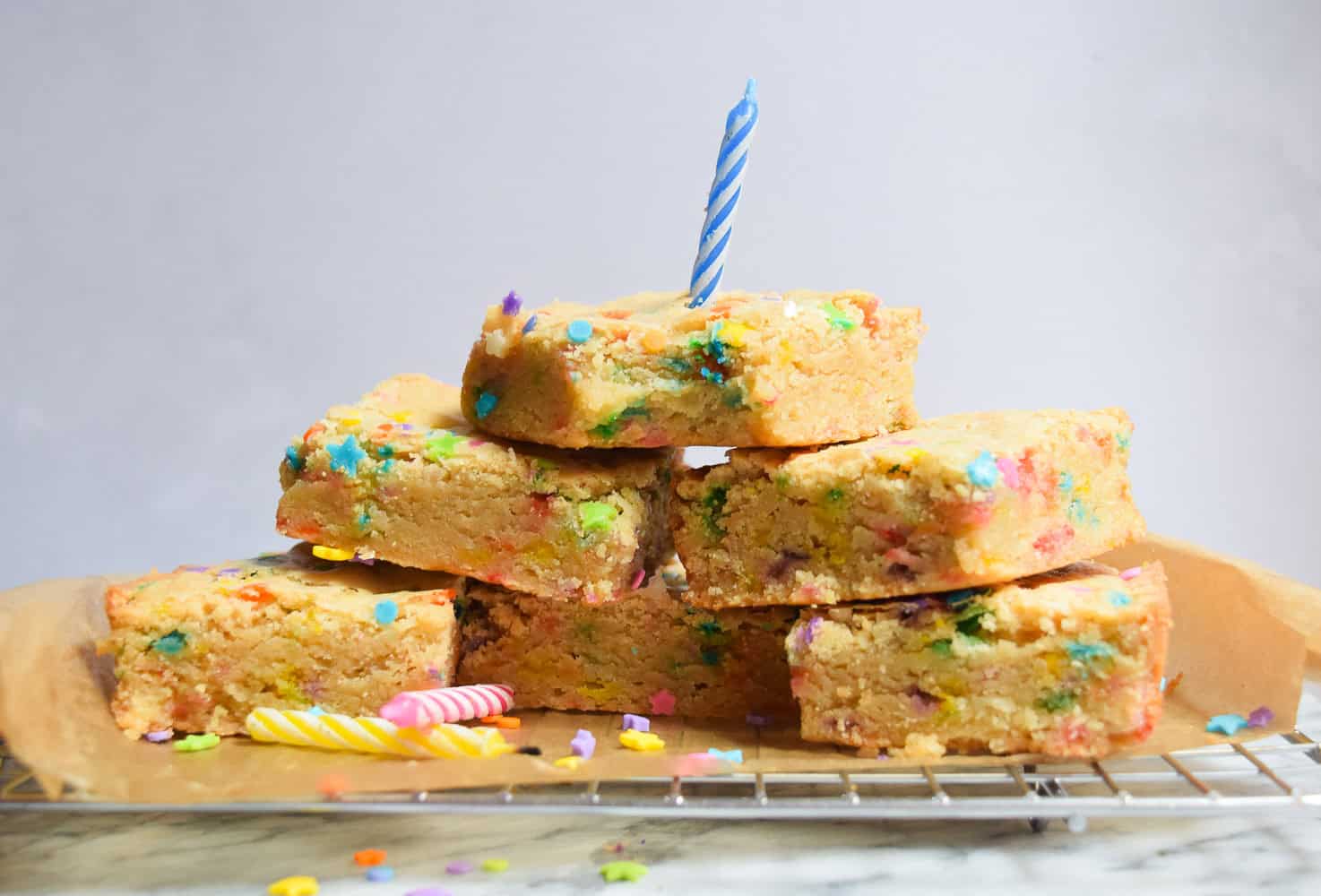 Birthday Cake Blondies - loaves & such